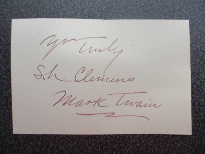 Mark Twain's Signature Elegance Rare Cut Signature With Certificate Of ...