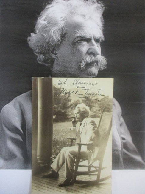 Samuel Clemens (mark Twain) Signed 3 1/2“ X 5 1/2“ Photo ...