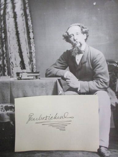 Charles Dickens Signed Cut Signature Rare Literary Relic With Coa