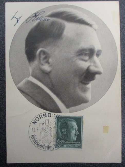Adolph Hitler Signed Postcard Auction
