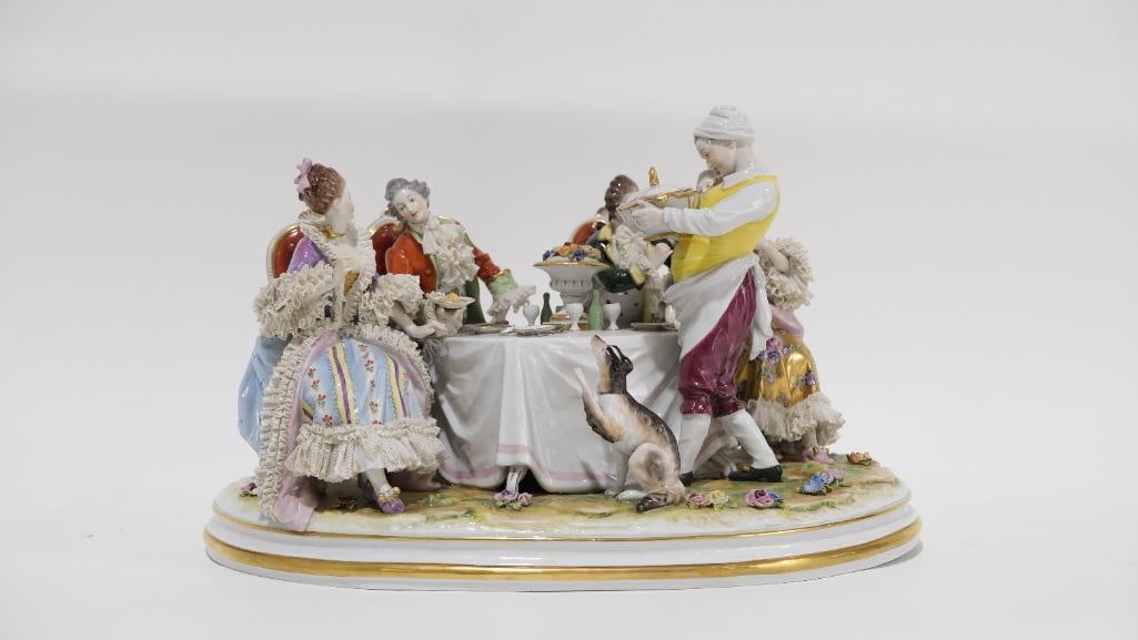 A Large And Fine Decorated German Rococo Volkstedt Figural Porcelain ...