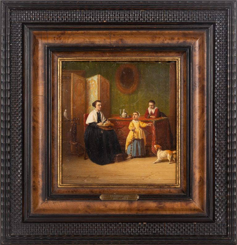 "bourgeois Interior With Figures" By Joannes Christoffel Vaarberg Auction