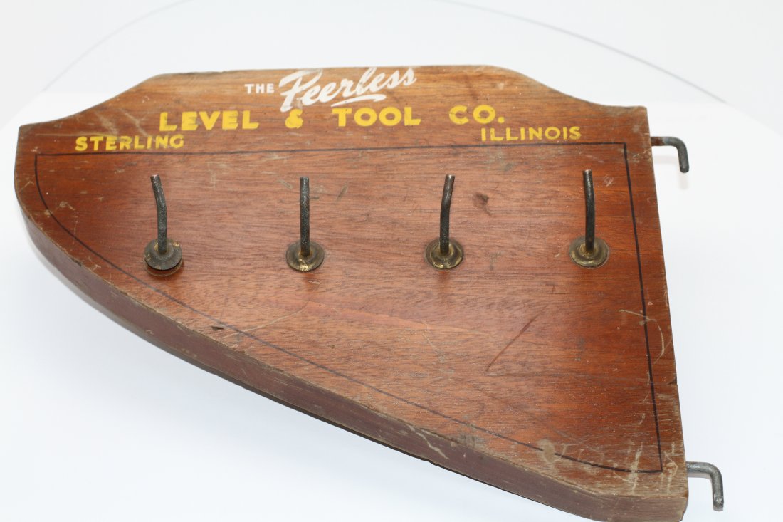 Antique Peerless Level & Tool Co. Wood Key Hook Auction