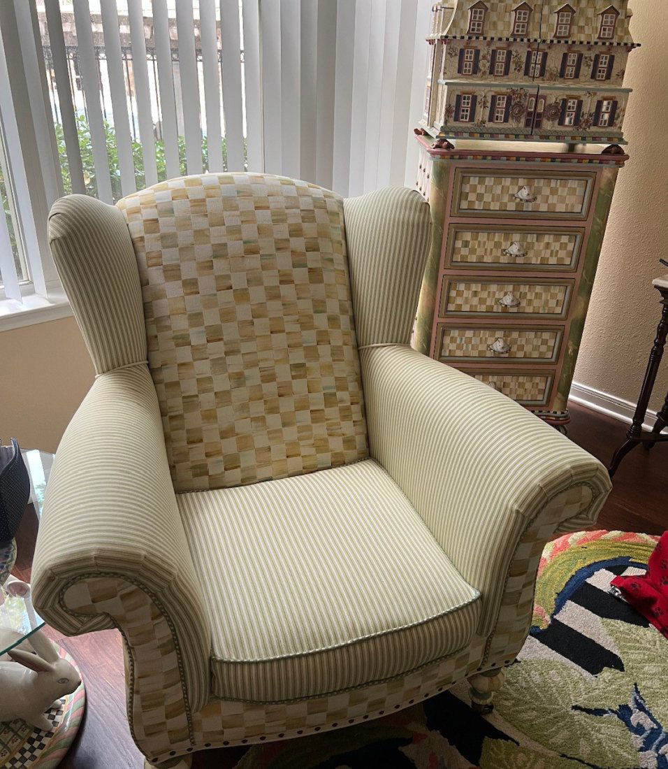 Mackenzie Childs Wingback Chair