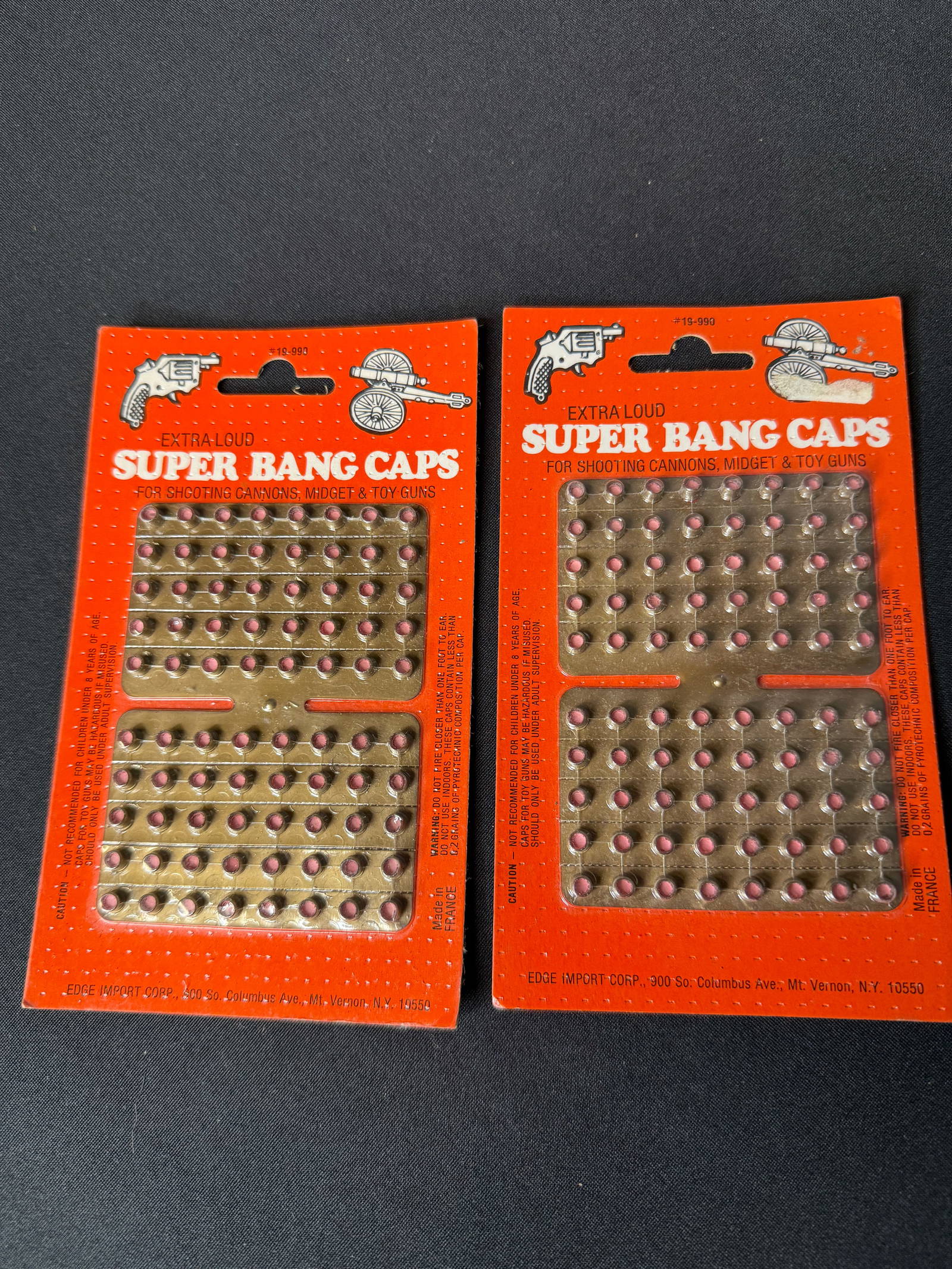 Vintage 2 Pack Of New Extra Loud Super Bang Caps Auction