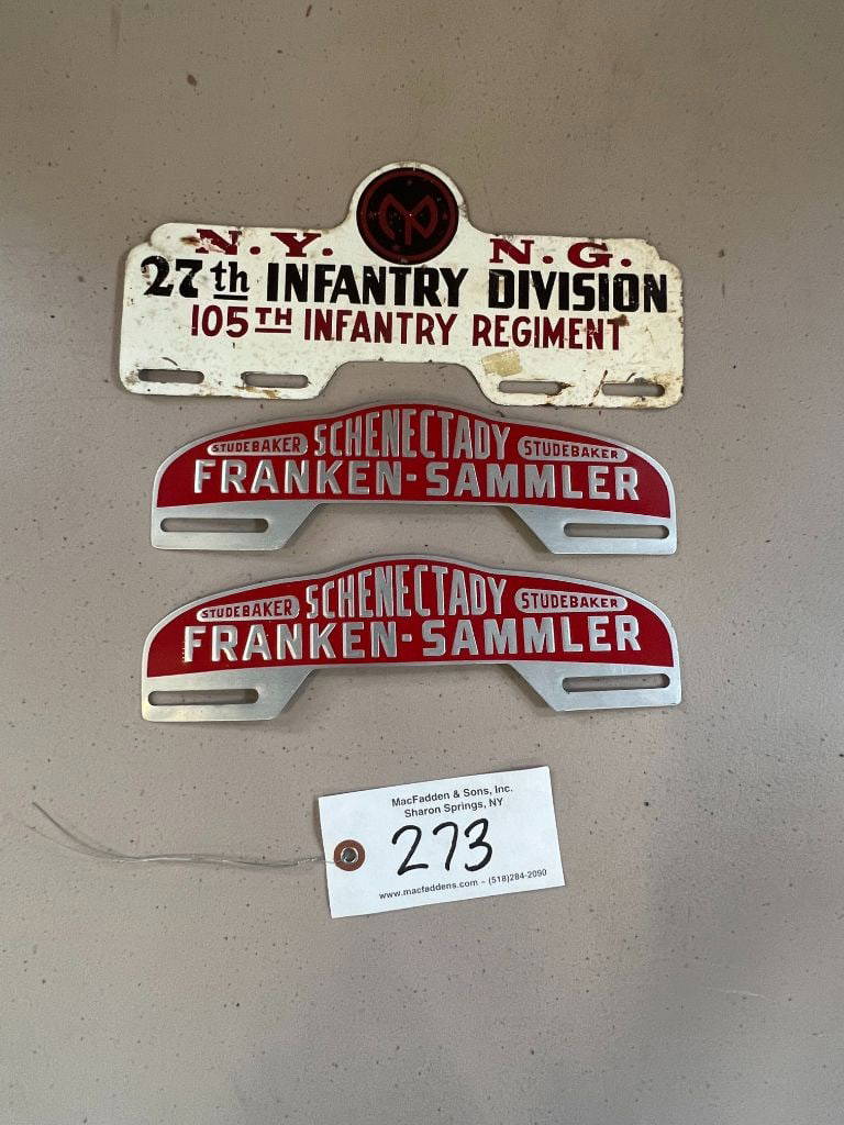 273 (3) License Plate Toppers Auction