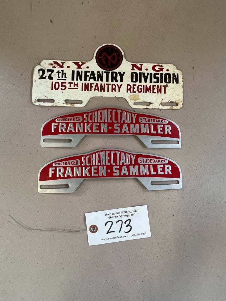 273 (3) License Plate Toppers Auction