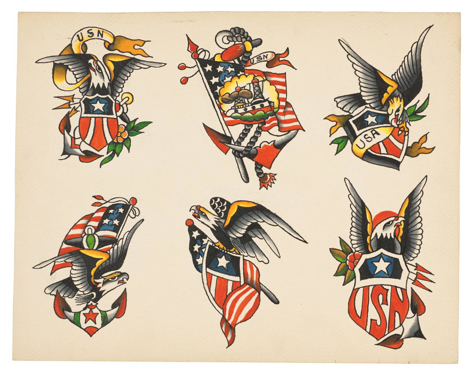 U.s. Navy And Other Patriotic Tattoo Designs By F. L. Cramer (los ...