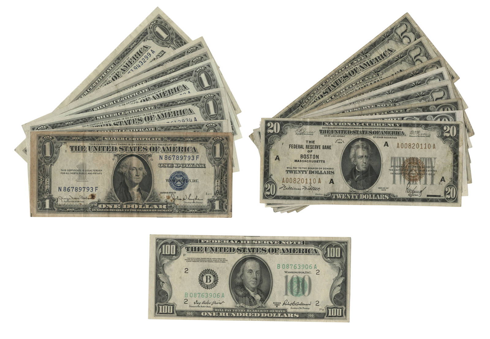 Large Group Of Collectible Bank Notes And Silver Certificates (u.s ...