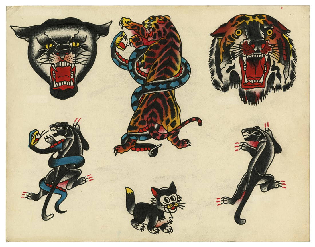 Tiger And Panther Tattoo Designs By Huck Spaulding (voorheesville, New ...