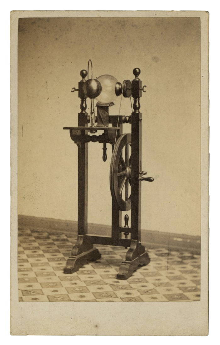 Cdv Of Benjamin Franklin's Electrostatic Machine (philadelphia, Ca ...