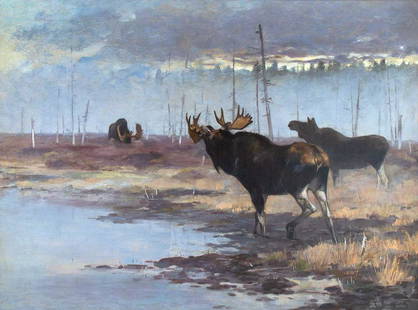 Carl Rungius (attr.) (1869 1959) Oil On Canvas