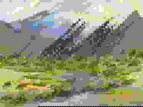 Terri Kelly Moyers (1953- ), Summer - Canadian Rockies Auction