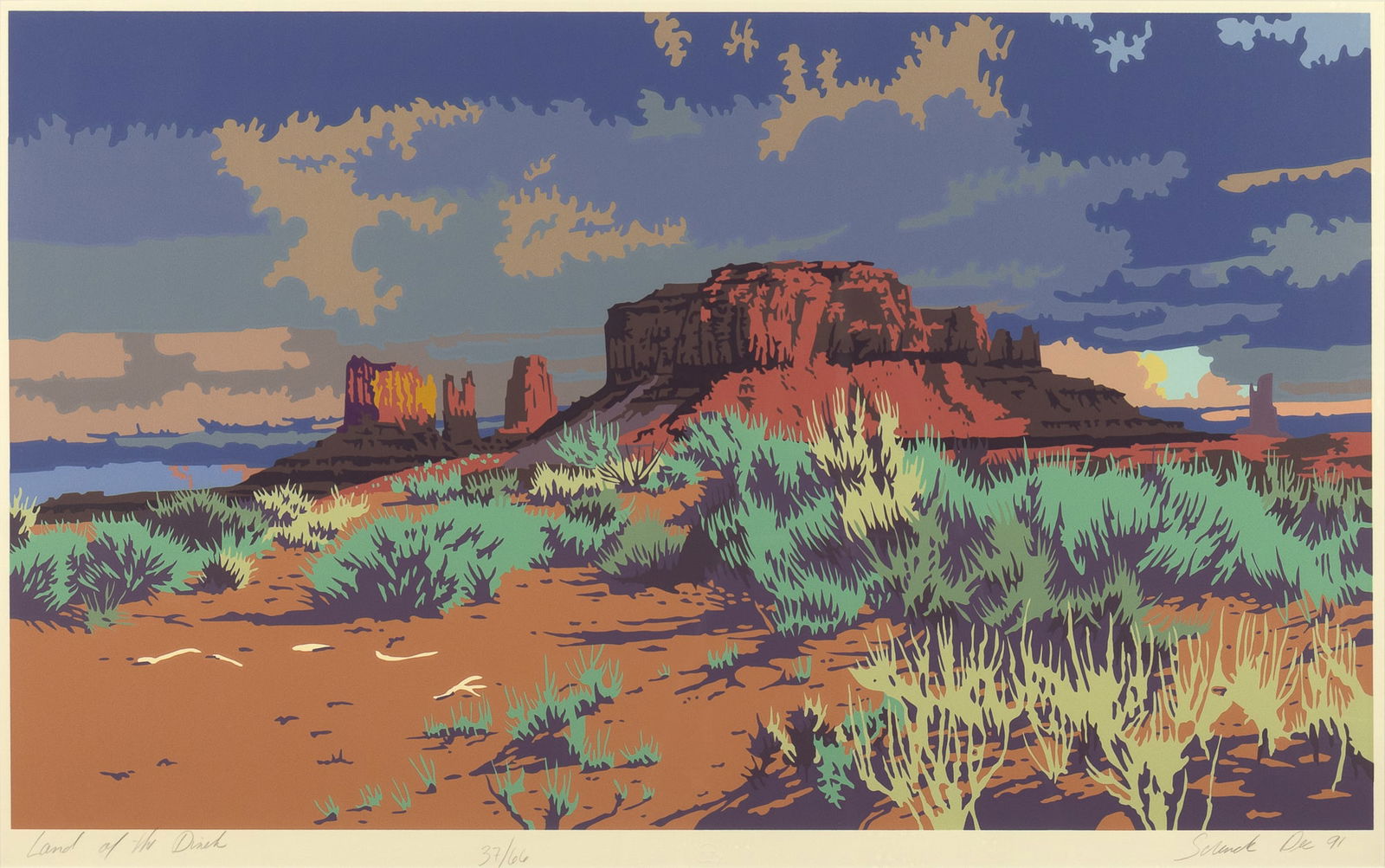 Bill Schenck (1947- ): Land Of The Dineh, 1991 Auction
