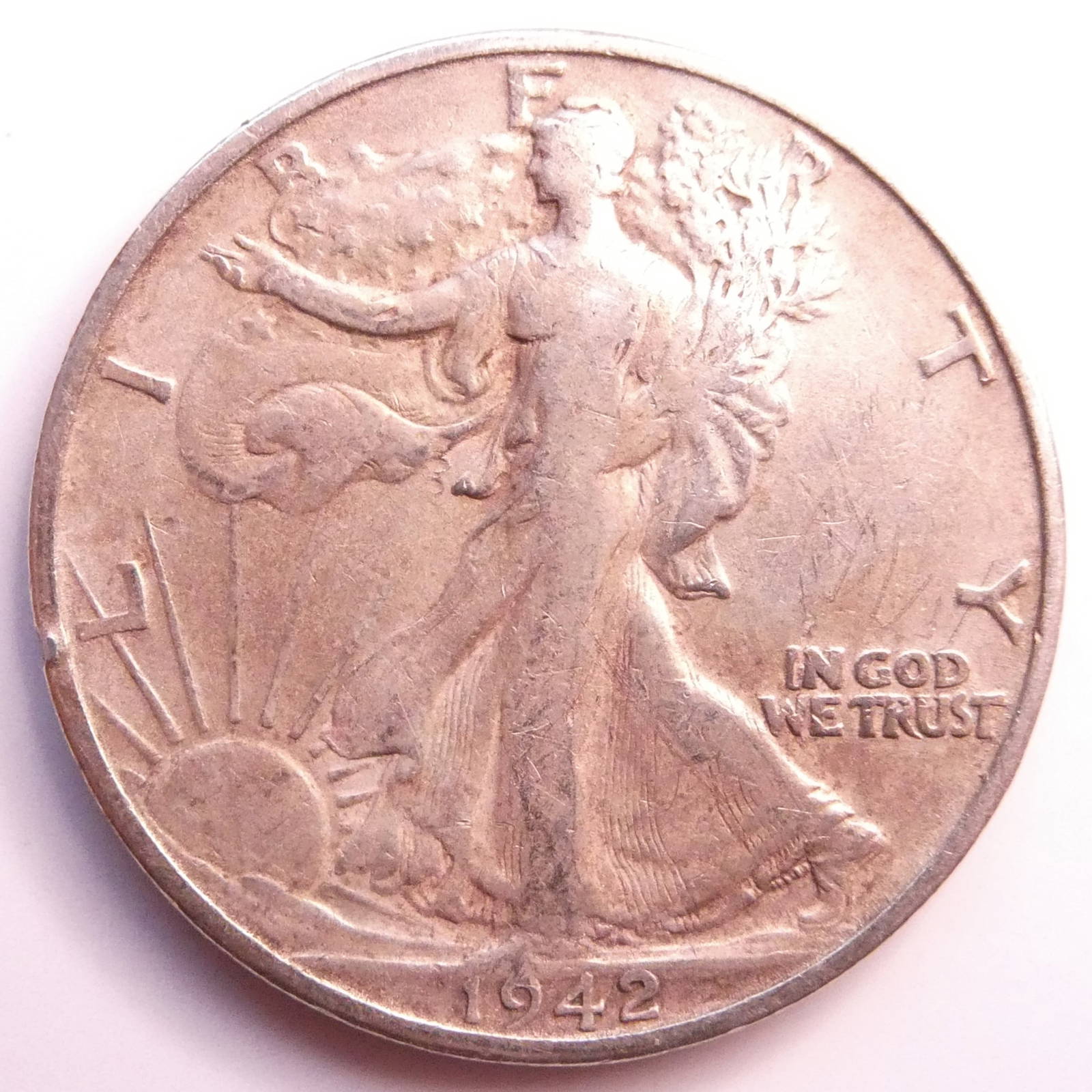 Us 1942-s Year Liberty Walking Half Dollars Silver Coin Auction