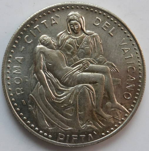 Joannes Pavlvs Ll Pont.max. Roma Citta Del Vaticano Pieta Very Silver Coin