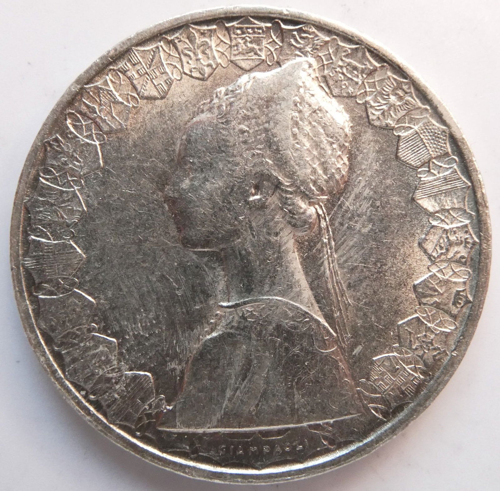 Italian 500 Lire 1958 "caravel In Columbus" Silver Coin Auction