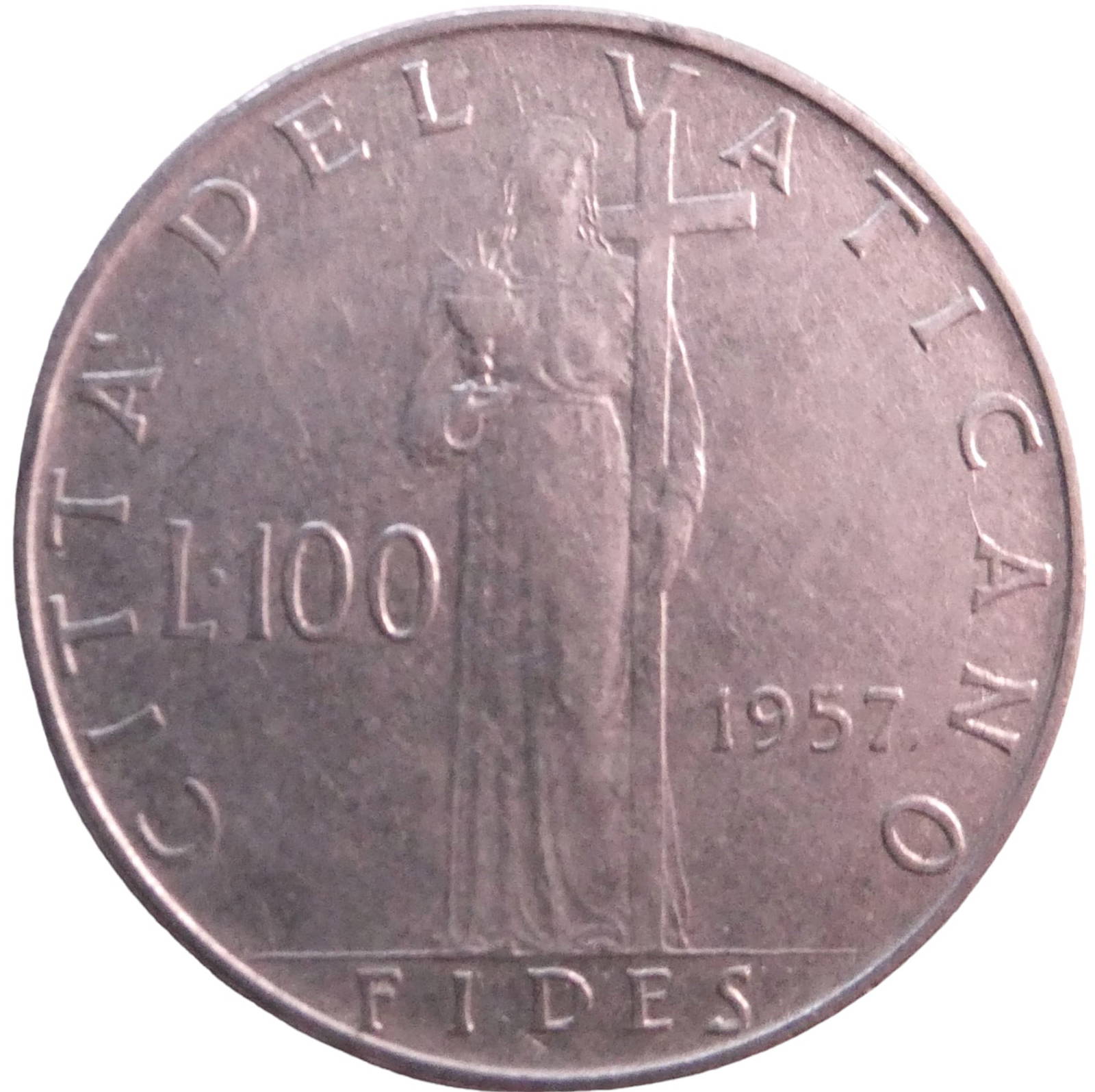 Vatican City 100 Lire, 1957 Pope Pius Xii Auction