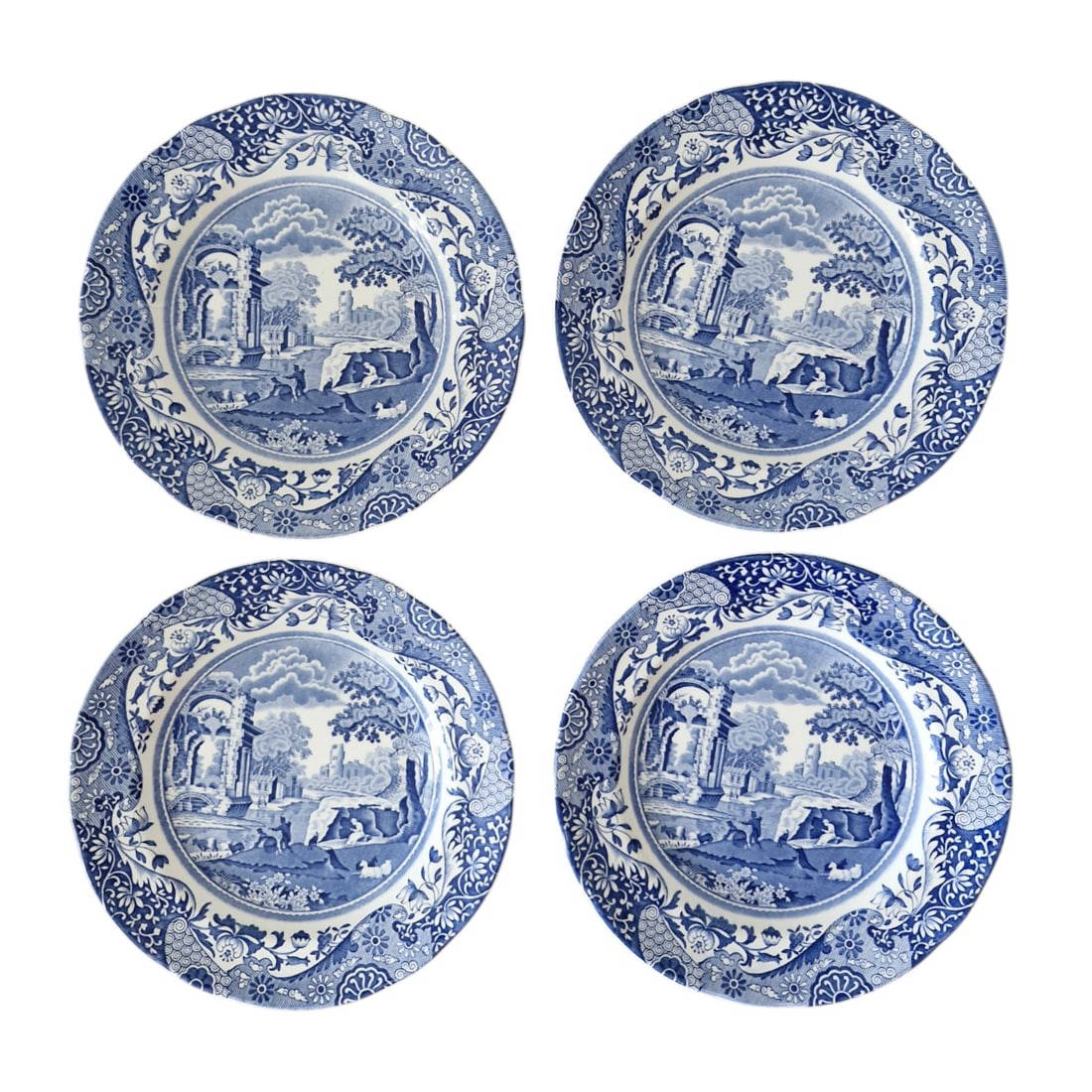 Spode Blue Italian Plates, Transferware, England C.1816 Design, Set Of ...