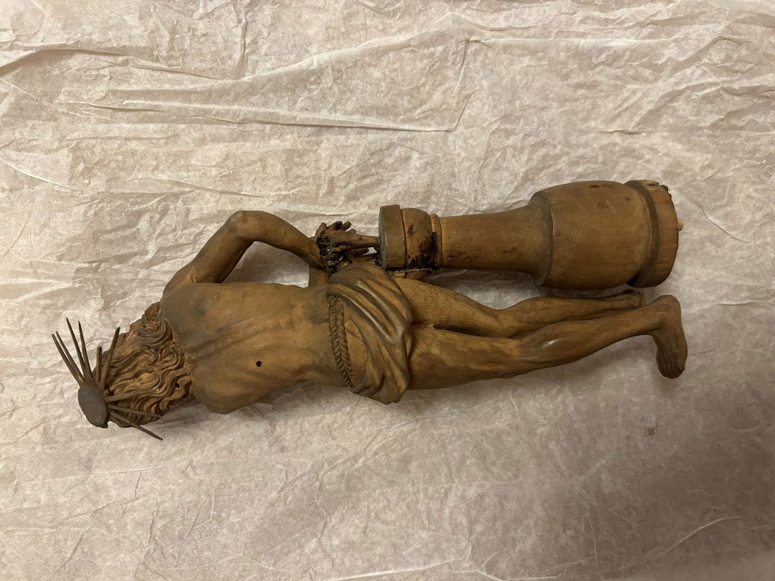 Southern German Christ At The Column In Boxwood Circa 1600 A.d Auction