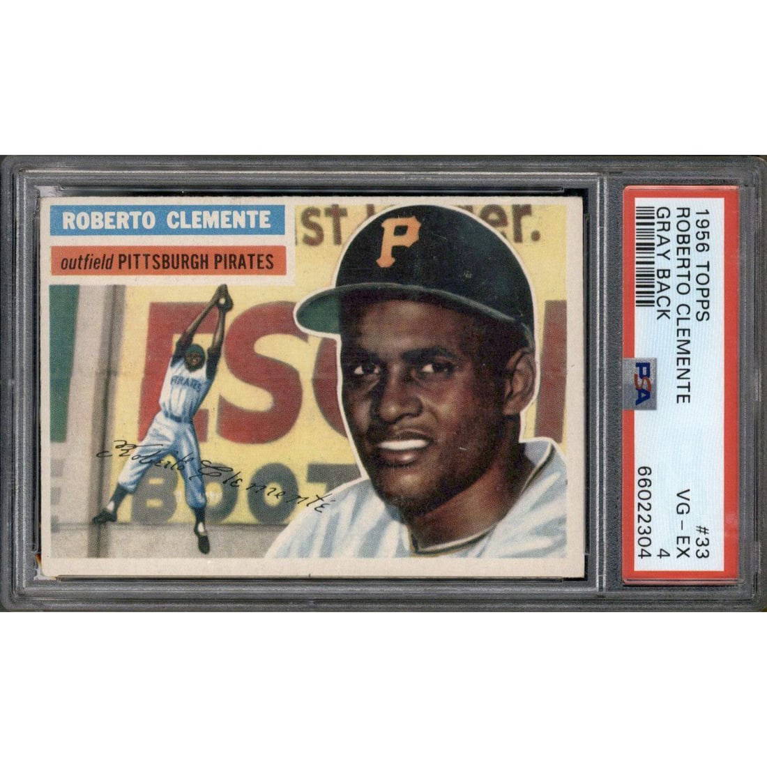 1956 Topps Roberto Clemente Gray Back Card #33 (psa 4) Auction