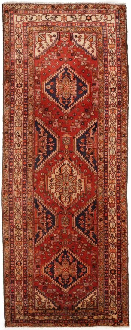 4'6x12 Vtg Geometric Tribal Oriental Runner Rug Wool Hallway Carpet Auction