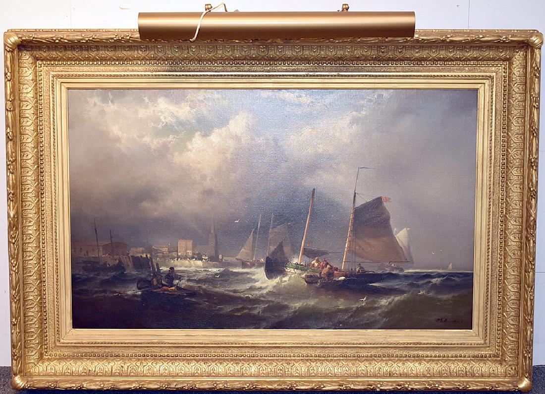Franklin D. Briscoe Oil on Canvas, Maritime Scene