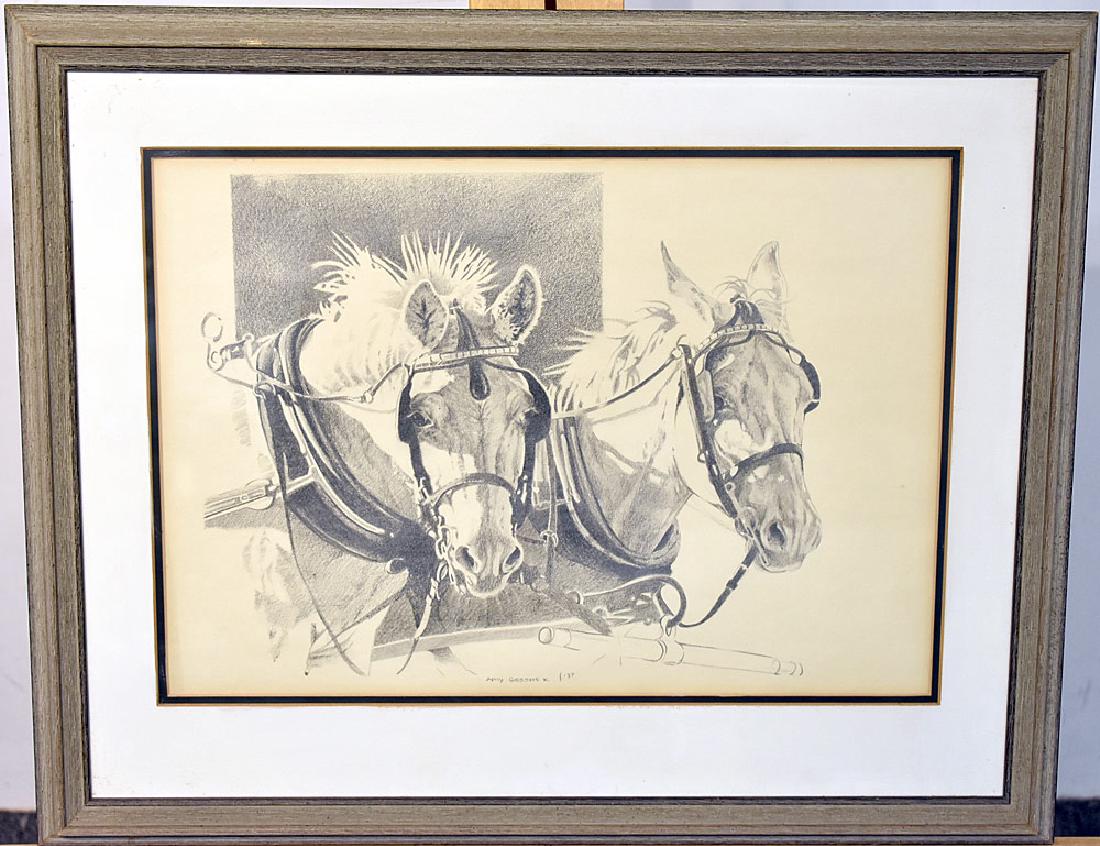 Amy Gessner Larson Graphite on Paper. Horses