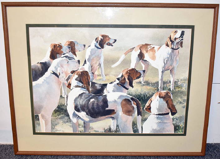 Amy Gessner Watercolor On Paper. Hounds