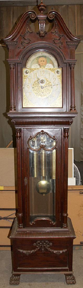 Walter Durfee 9-Tube Mahogany Grandfather Clock