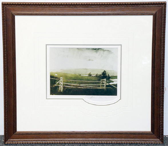 Pencil Signed Andrew Wyeth Print, Toll Gate