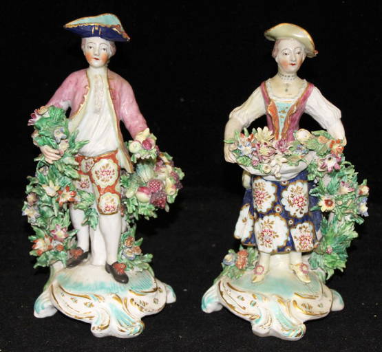 Pair Of Chelsea Porcelain Figures