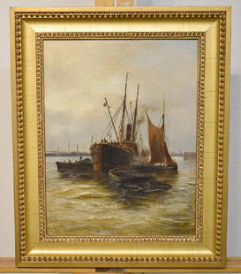 Edwin Fletcher 1857 1945 Coastal Seascape Oil