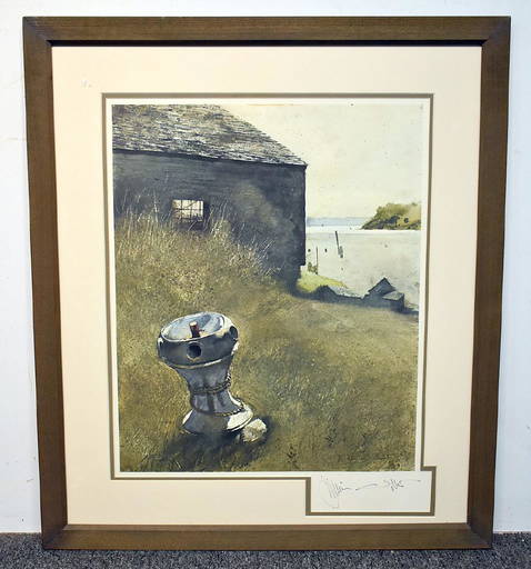 Signed Jamie Wyeth Print, The Capstan