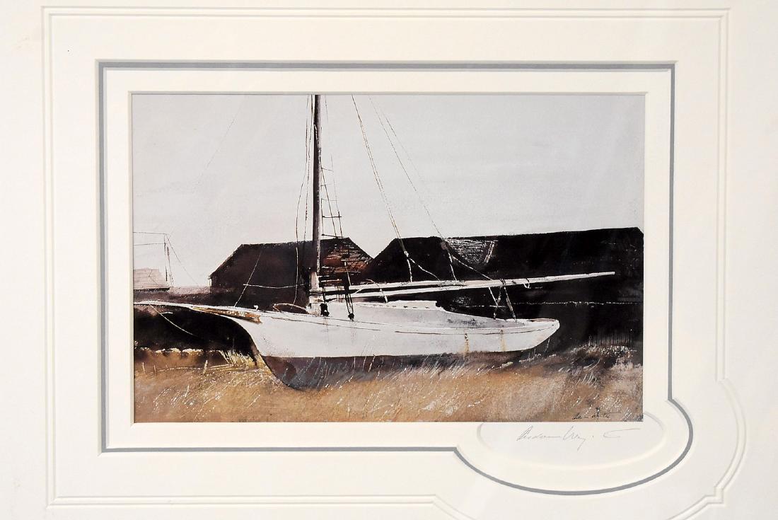 Signed Andrew Wyeth Print, Friendship Sloop