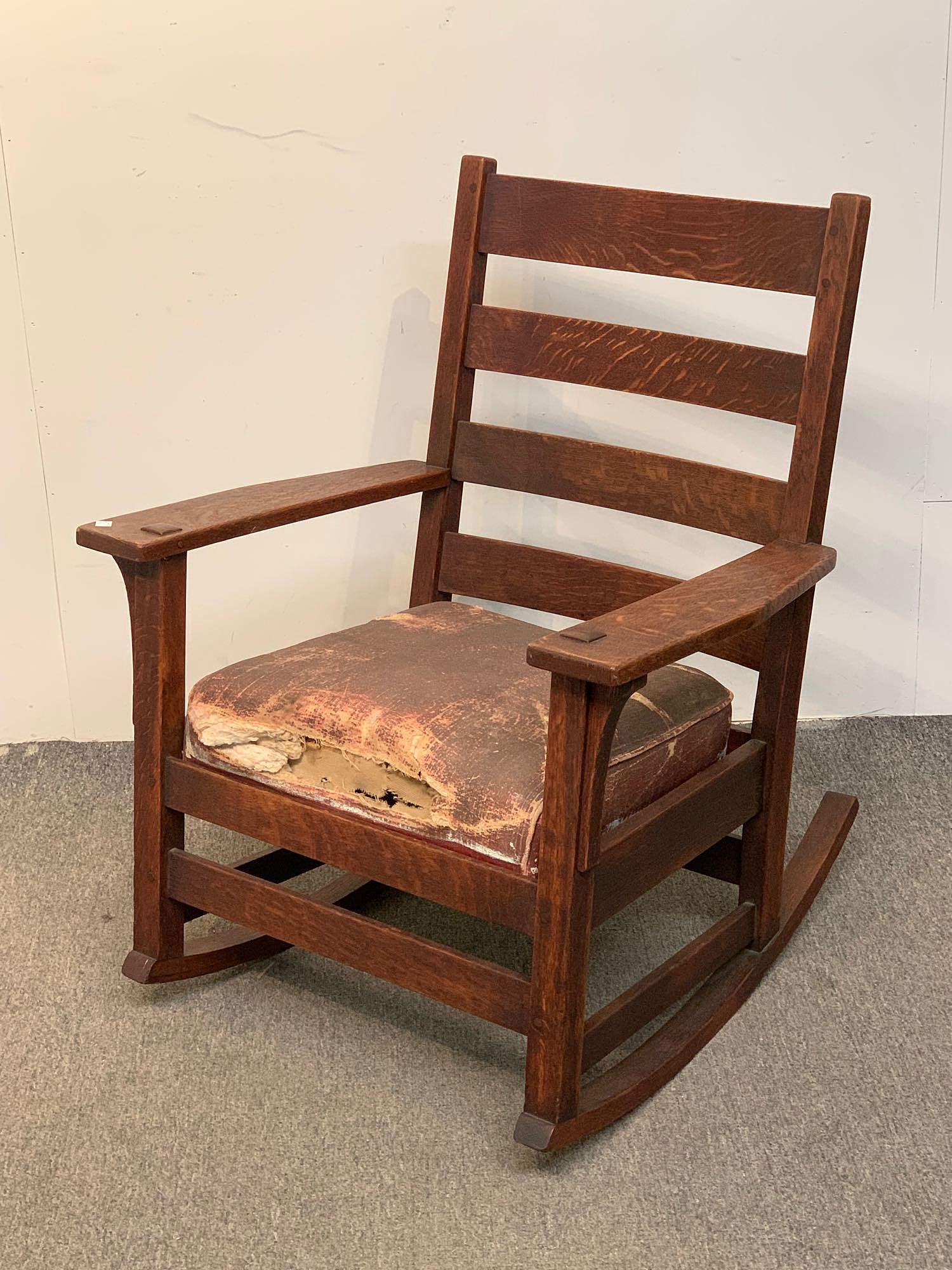 L & JG Stickley Oak Rocking Chair - Jan 17, 2020 | Briggs Auction, Inc ...