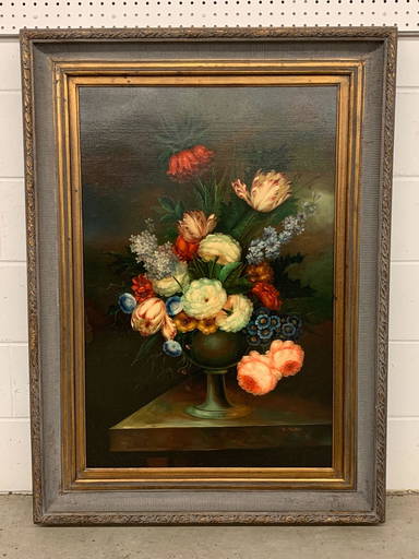 R. Rodin. Oil On Canvas, Floral Still Life