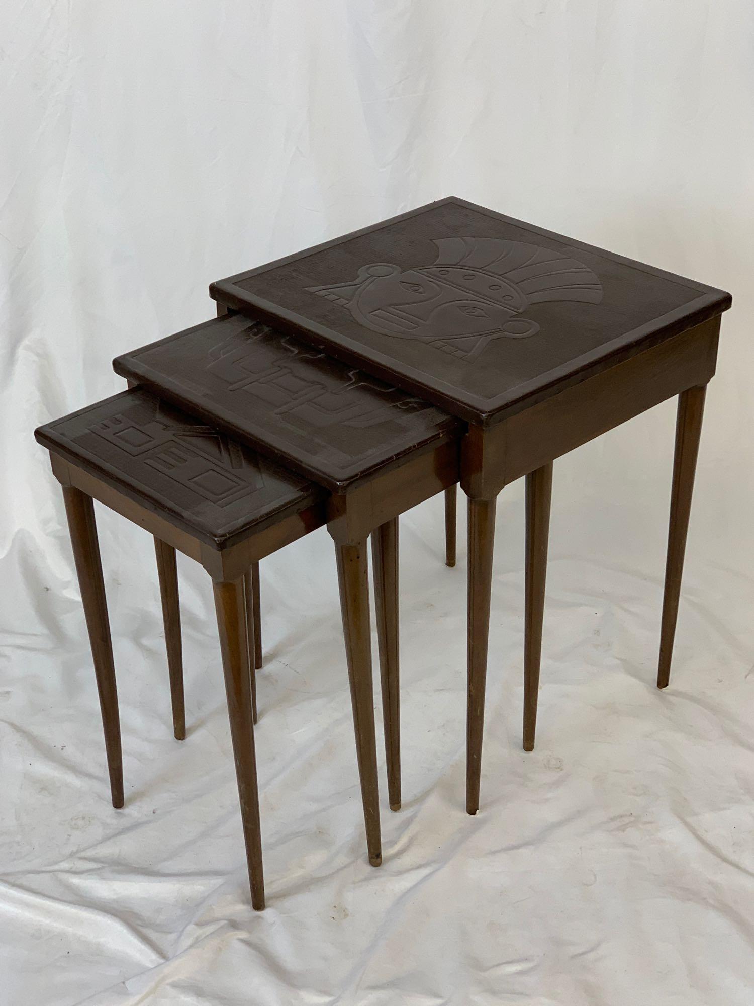 Nest of Three Peruvian Hand-Tooled Leather Tables - Jun 26, 2020 ...