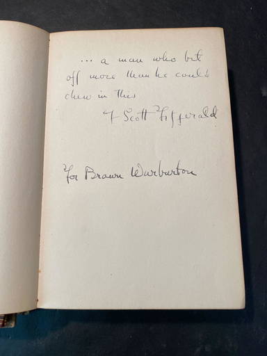 F Scott Fitzgerald Autographed Book