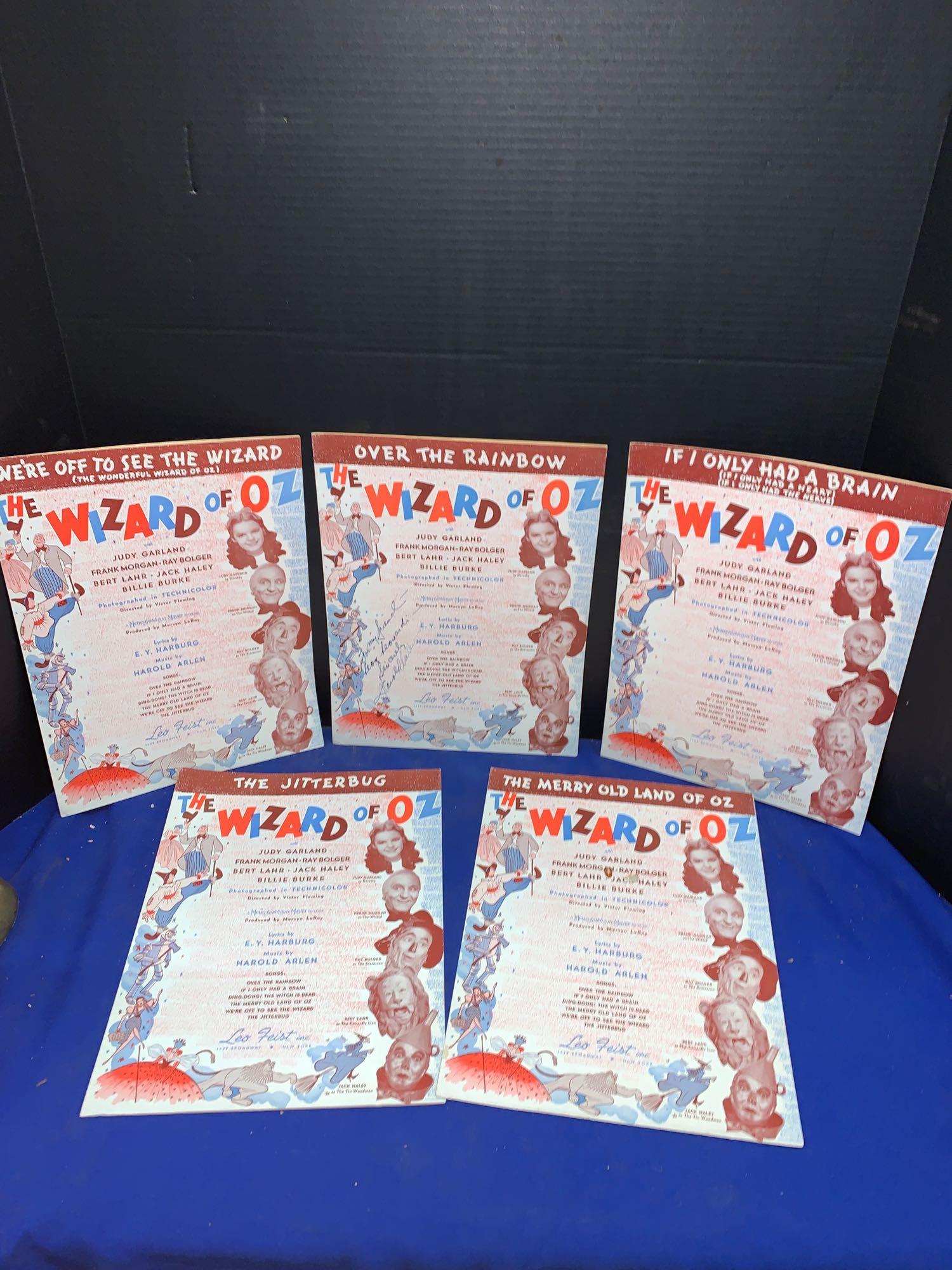 Harold Arlen Signed Wizard Of Oz Sheet Music