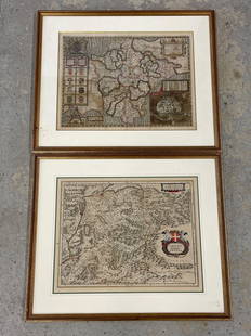 Two Early Hand Colored Engraved Maps