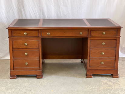 Sligh "ellis" Line Executive Leather Top Desk