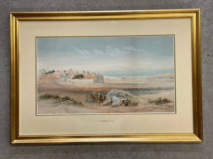 Frederick Goodall. Watercolor/paper, Landscape