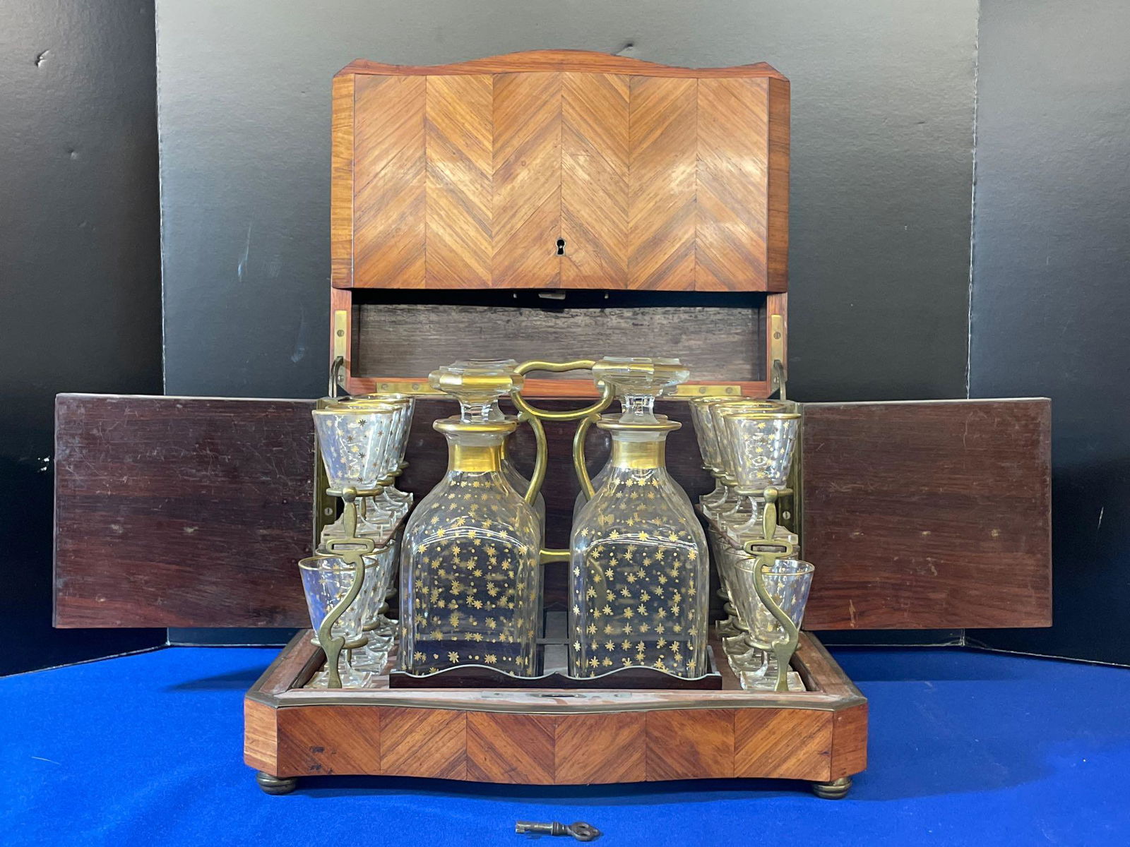 French Tantalus Decanter Set