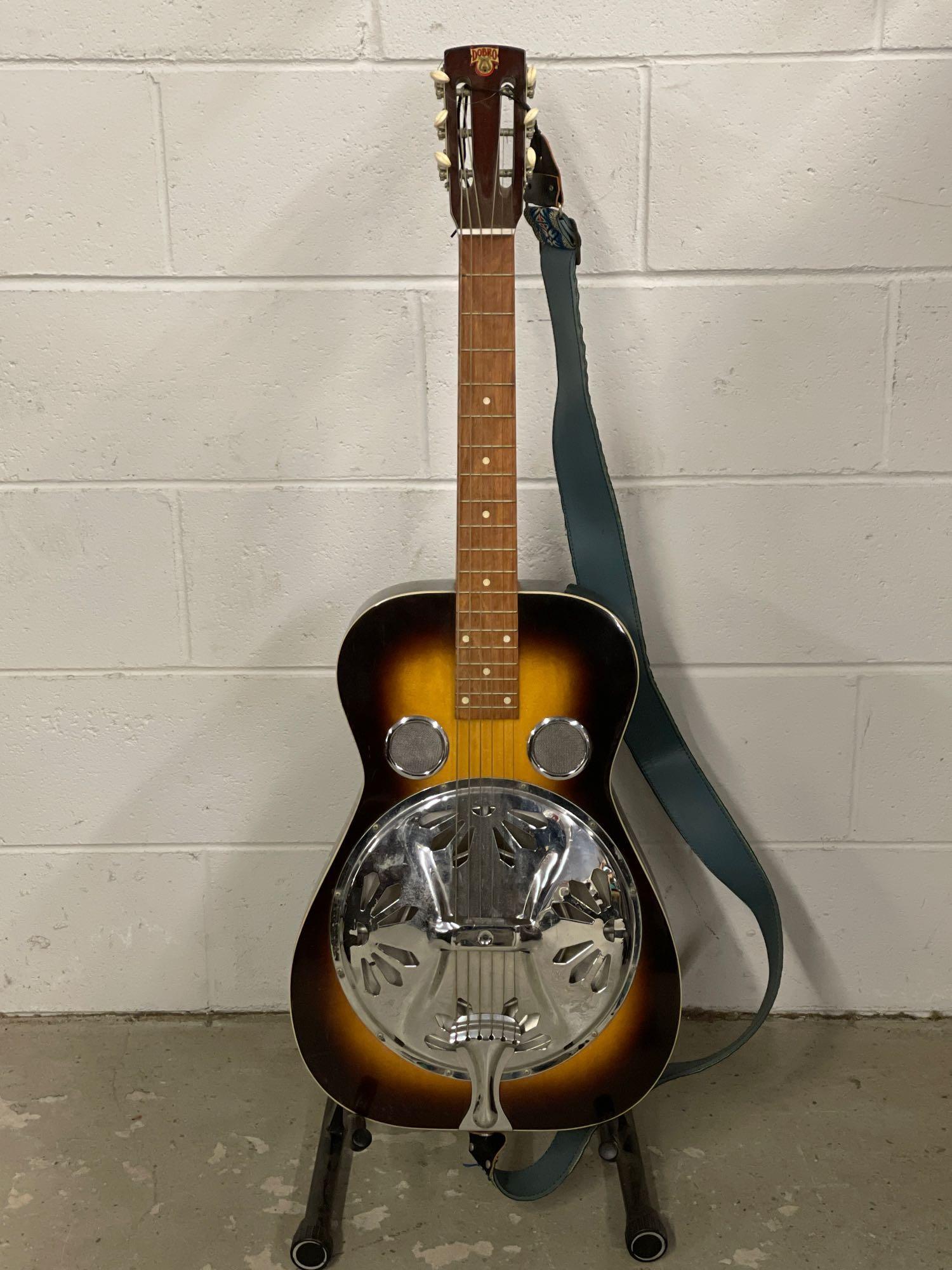 Vintage Dobro Resonator Guitar With Case
