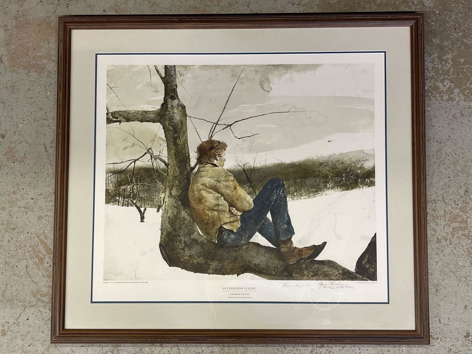 Signed Andrew Wyeth Print, Afternoon Flight