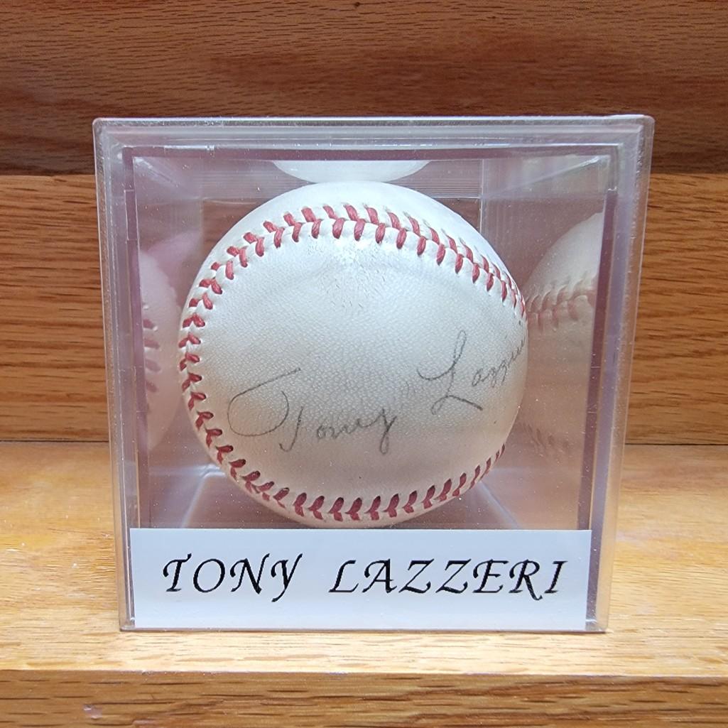 Tony Lazzeri Signed Baseball
