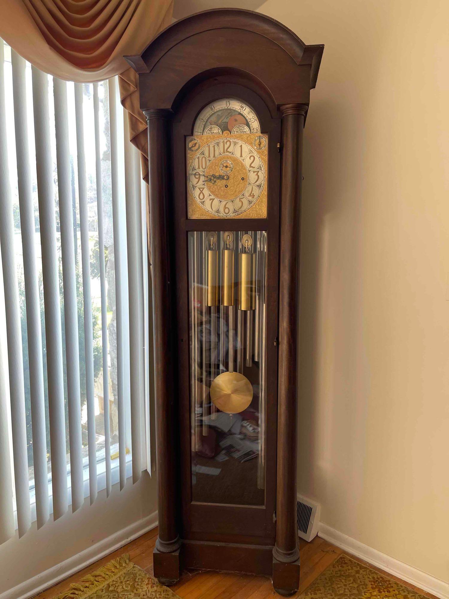 Herschede Mahogany Tubular Chime Tall Clock