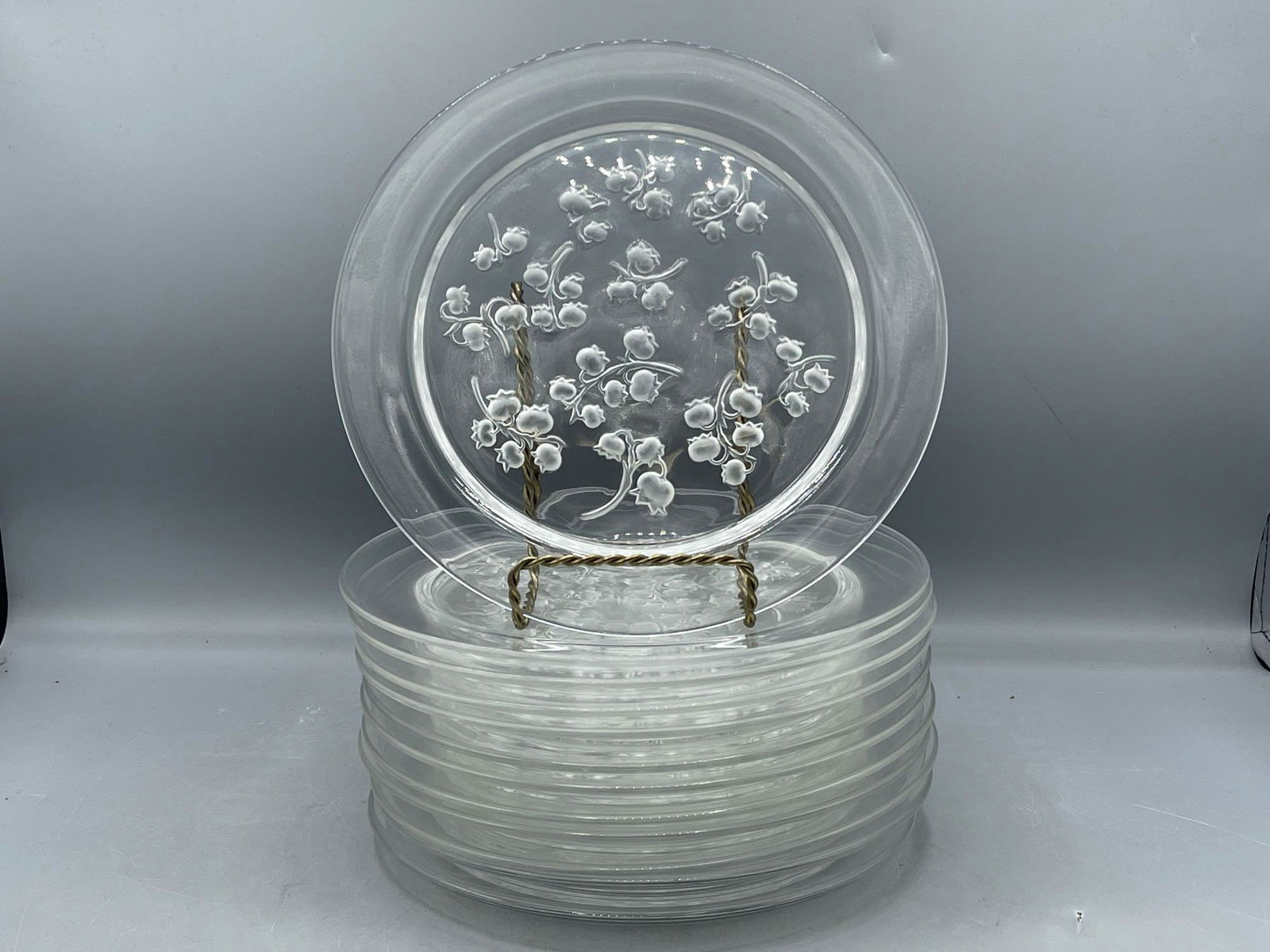 12 Lalique France Glass Plates