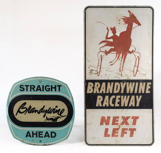 Pr Mid Century Brandywine Raceway Signs